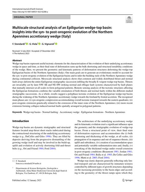 Pdf Multiscale Structural Analysis Of An Epiligurian Wedge Top Basin