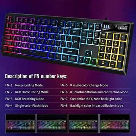 Combo De Teclado Y Mouse Rgb Para Juegos Teclado Mecánico Rgb Para