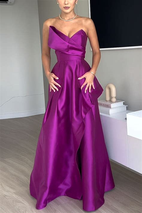 Strapless Empire Waist Swing Maxi Party Dress Meridress