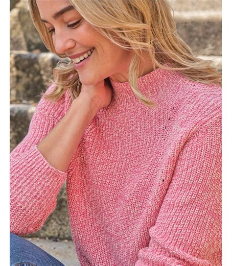 Pink Twist Cotton Twist Pointelle Jumper Woolovers Au