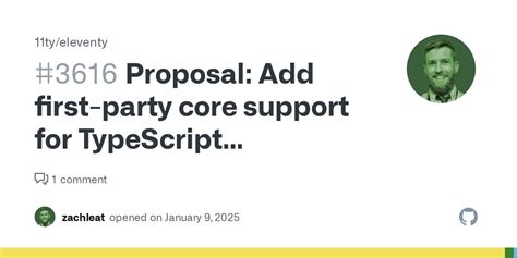 Proposal Add First Party Core Support For Typescript Configuration