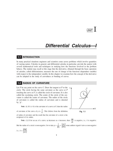Radii Of Curvature Pdf Curvature Derivative