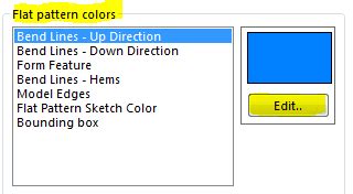 SOLIDWORKS Document Properties And Flat Pattern Colors For Sheet Metal Computer Aided Technology