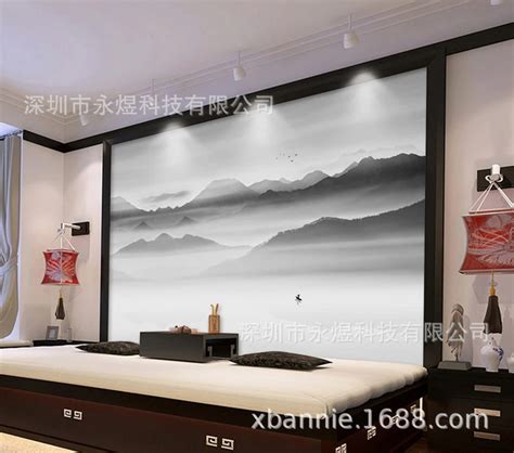 壁布山水画图片 壁布山水画图片效果图 山水画图片壁纸 大山谷图库