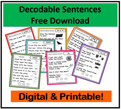 Decodable Sentences Book Splendid Moms