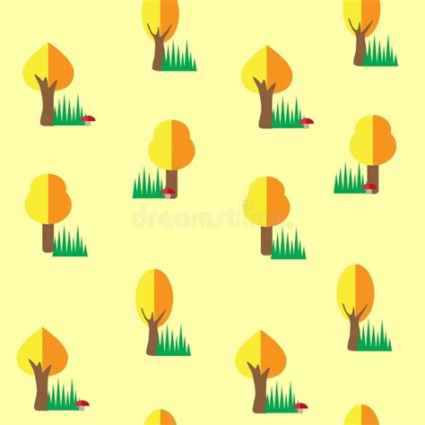 autumn tree seamless pattern background stock vector illustration of