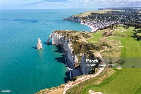 Beautiful Seaside Landscape Of Cliffs On The Normandy Coast In France