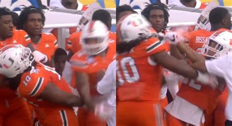 Miami Players Get Into A Fight On Sideline During Pop Tarts Bowl