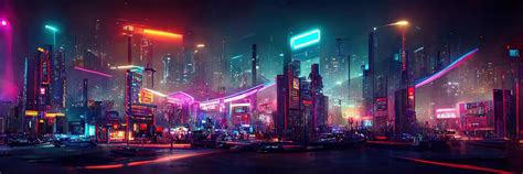 Premium Photo Cyberpunk City Street Night View Futuristic City