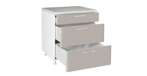 Кухненски шкаф долен с три чекмеджета In Mdf D80 3f кашмир гланц • Модулна кухня In Mdf кашмир