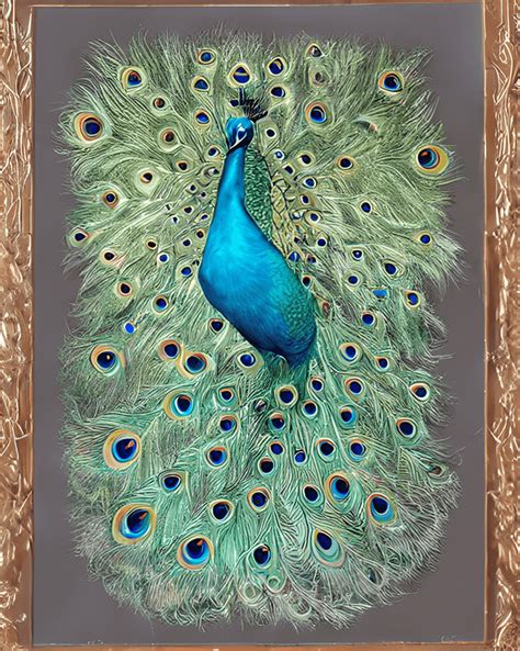 Realistic Intricate Detail Peacock Graphic · Creative Fabrica
