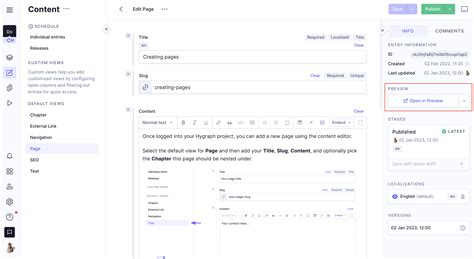 learn about working with preview urls hygraph