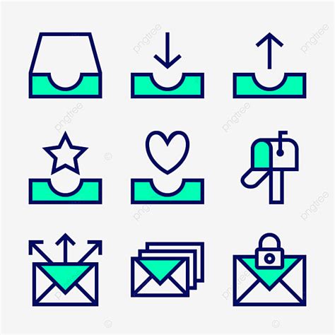 email icon clipart vector set of email inbox icons email icons inbox