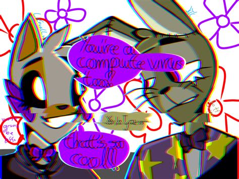 Glitch Is A Computer Virus Lolbit Is Also A Virus So Why Not Draw Them Together R