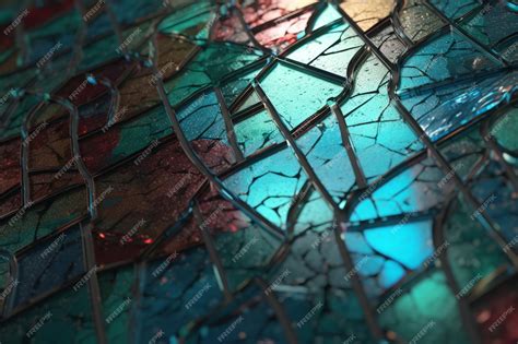 Premium Ai Image A Mosaic Of Broken Glass In A Blue And Green Mosaic