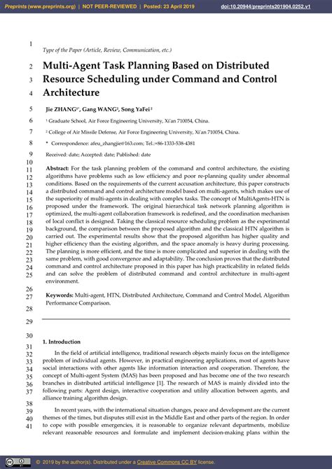 pdf multi agent task planning based on distributed resource