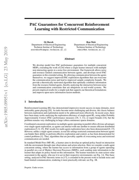 Pdf Pac Guarantees For Concurrent Reinforcement Learning With