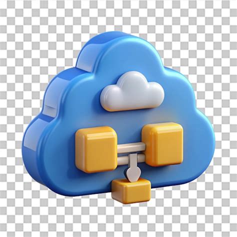 3d Cloud Storage Icon Digital File Organization Service Or App With Data Transferring