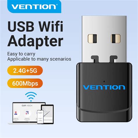 Vention Usb Wifi Dongle Wireless Network Card Adapter 2 4g 5ghz 600mbps For Pc Desktop Laptop