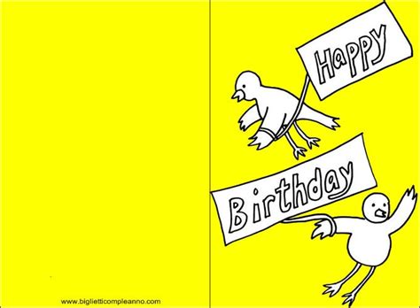 Biglietto Compleanno Biglietto Auguri Buon Compleanno Da Colorare Con Scritta Happy Birthday