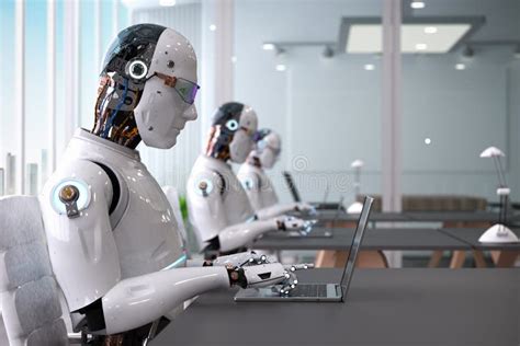 ai robot work in smart office stock illustration illustration of