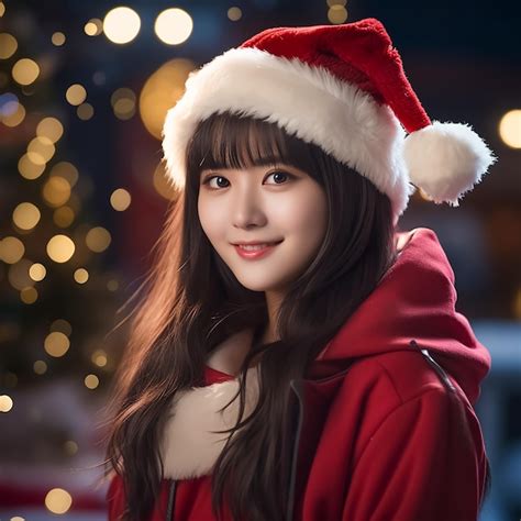 Premium Ai Image Young Girl Wearing Santa Costume Attractivesmile