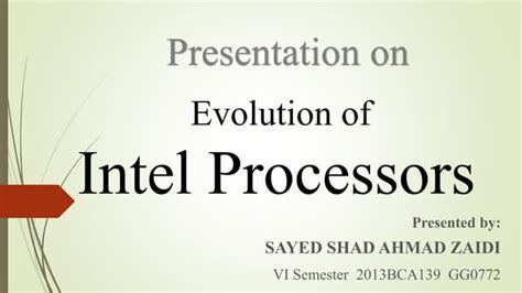 Evolution Of Intel Processors Pptx