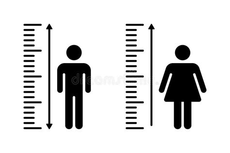 Human Height Icon Set Height Measurement Icon Set Scale Tall Human