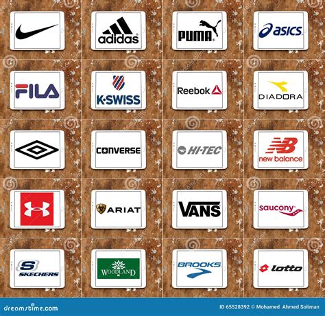 Marques Et Logos Célèbres Supérieurs De Sociétés De Vêtements De Sport Photographie éditorial