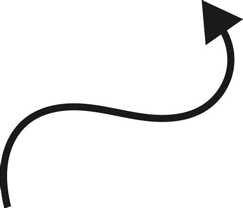 Hand Drawn Curved Arrow Shape Arrow Line 21998873 Png