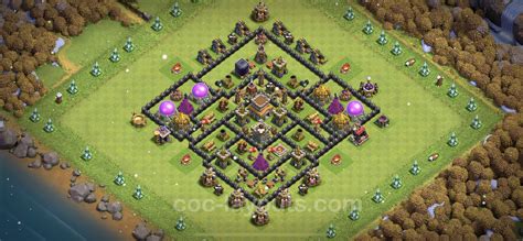 Best Anti 2 Stars Base Th8 With Link Hybrid Town Hall Level 8 Base