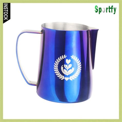Sportfy เหยือกสแตนเลสสําหรับตีฟองนมฟองนมกาแฟบาริสต้าเอสเพรสโซ่คาปูชิโน่