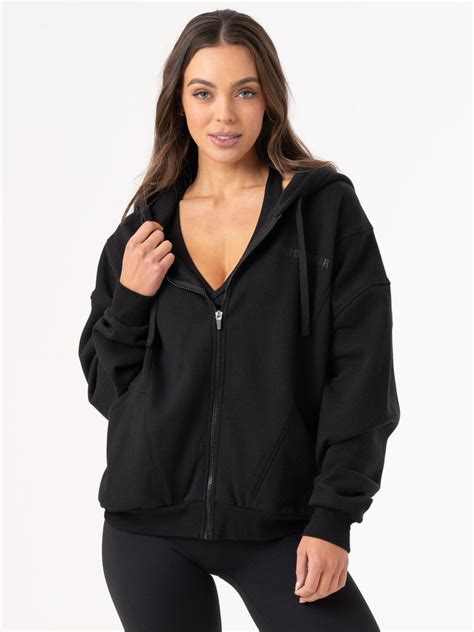 Unisex Track Jacket Black Ryderwear Wholesale Au