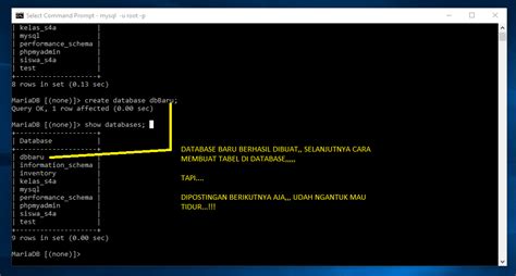 MEMBUAT DATABASE BARU DI MYSQL VIA CMD Abu Khoerul Iskandar