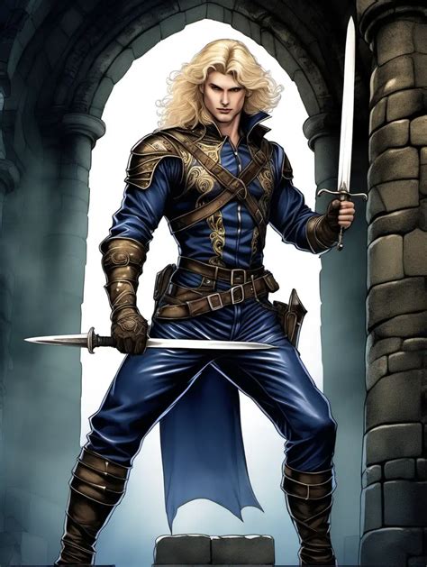 Arrogant Blonde Ranger Wielding Sword In Fantasy Castle Muse Ai