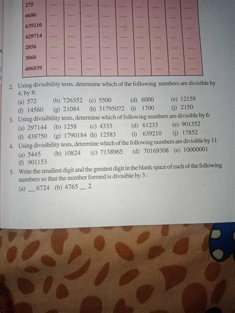 using divisibility test determine which of the following numbers are