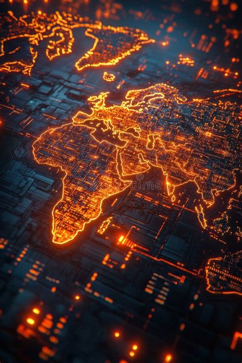 Ai Global Economic Close Up View Of A Digital Economic World Map