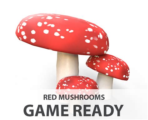Red Mushrooms Game Ready Flippednormals