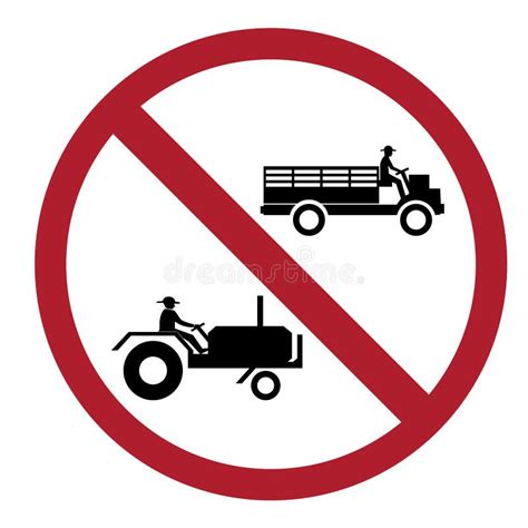 Traffic Signsregulatory Signsno Tractors Stock Illustration