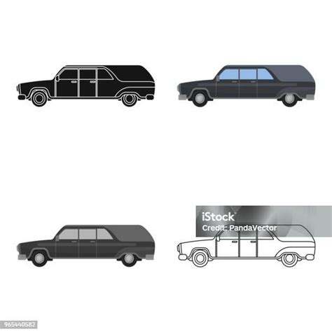 흰색 배경에 고립 된 만화 스타일에 영구 차 아이콘 장례식 식 기호 스톡 벡터 웹 일러스트입니다 영구차에 대한 스톡 벡터 아트 및 기타 이미지 Istock