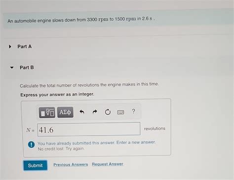 solved an automobile engine slows down from 3300rpm to