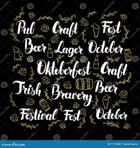 Oktoberfest Calligraphy Hand Lettering Isolated On White Traditional