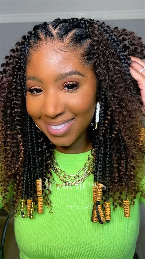 Braidless Crochet Fulani Braids Half Up Half Down Natural Hair