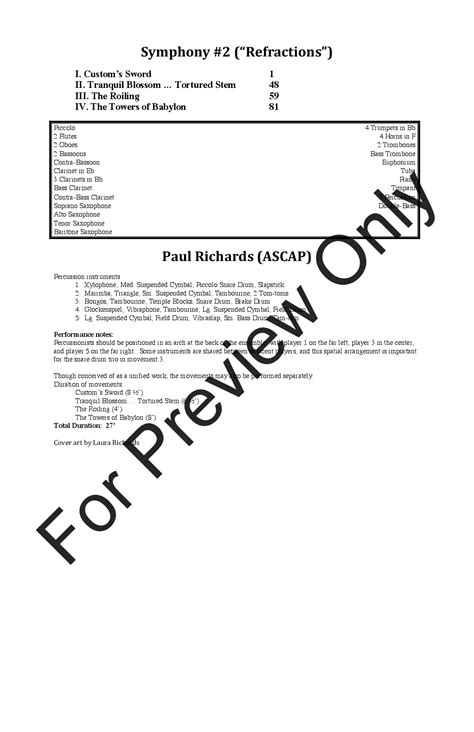 Symphony No 2 By Paul Richards Jw Pepper Sheet Music
