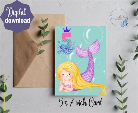 Printable Birthday Greeting Card Instant Download 5x7 Inch Etsy
