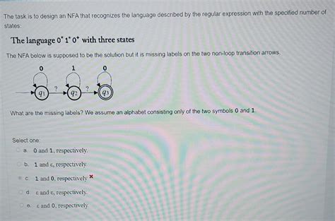 Solved The Task Is To Design An NFA That Recognizes The Chegg Com