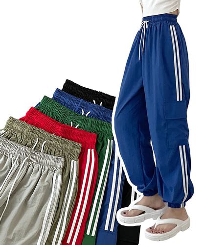 힙핑 💖y2k핏보장💖 루피 와이드 일자핏 여름 삼선 라인 트랙 밴딩 롱 카고 조거 나일론 팬츠 스트릿 유니크 장마 트레이닝 썸머 페스티벌 데일리 츄리닝 하이웨스트 바스락 바지
