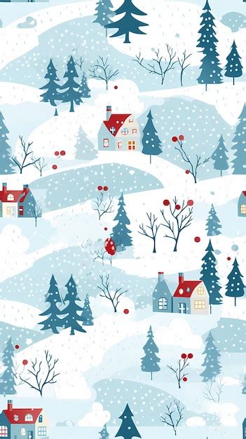 Premium Ai Image Winter Seamless Pattern