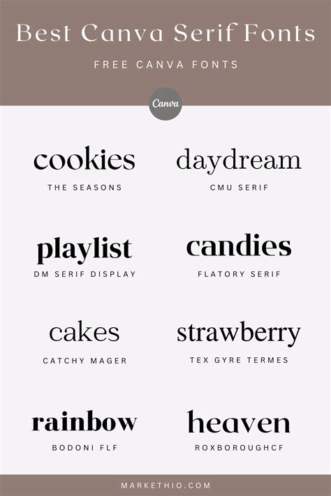 Best 13 50 Best Canva Fonts For Pinterest Pins Best Font Pairings