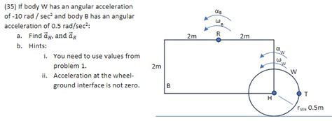 If Body W Has An Angular Acceleration Of Chegg